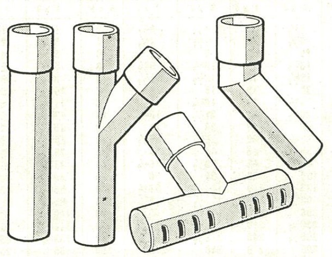 Asbestos cement downpipes, junctions and spreaders - Asbestos Product Guide