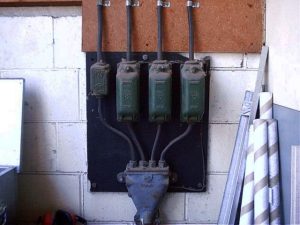 Electrical fuse/meter board backing - Asbestos Product Guide