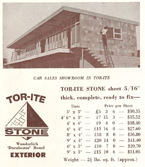 Imitation stone on asbestos cement sheeting - Asbestos Product Guide
